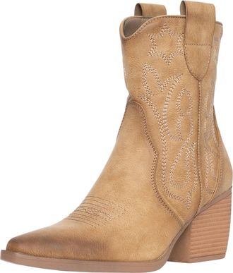 Elara Damen Stiefeletten Cowboy Boots Chunkyrayan DE326P Khaki PU-39