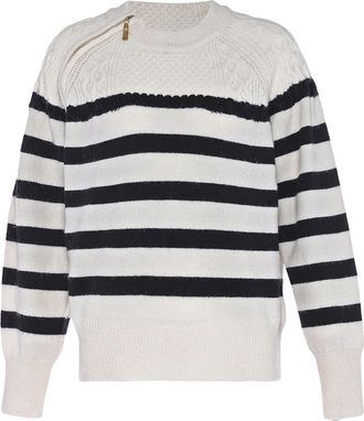 Faina Strickpullover Damen Wollwei&szlig;