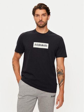 Napapijri T-Shirt S-box Logo NP0A4I3L Schwarz Regular Fit