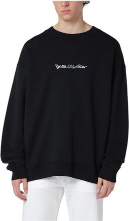 Off-white Homme, Sweatshirts et sweats &agrave; capuche, Noir, Taille: L Script Arrow Skate Crewneck