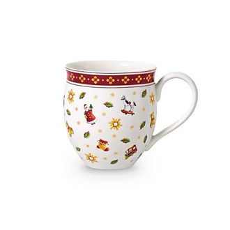Villeroy & Boch Toys Delight Mug &agrave; caf&eacute; avec motifs, 440 ml, Porcelaine Premium, Blanc/Rouge