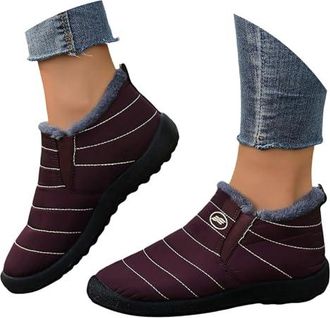 Generic Boojoy Bottes de neige orthop&eacute;diques imperm&eacute;ables pour femme, soutien de la vo&ucirc;te plantaire, doublure en fourrure, chaussures chaudes antid&eacute;rapantes a