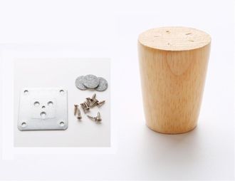 Generic 4er-Set M&ouml;belbeine aus Holz, 6-70 cm (2,36-27,56 Zoll), Sofaf&uuml;&szlig;e, Bettbeine aus massivem Gummibaumholz(6cm-Straight Legs)