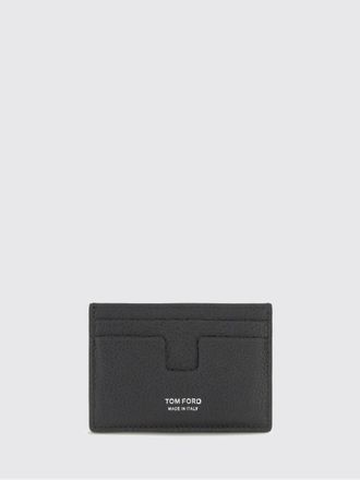 Tom Ford Porte-cartes plat en cuir de veau avec logo lamin&eacute;