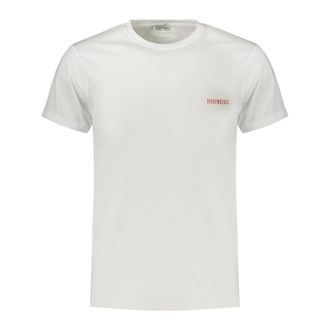 Dirk Bikkembergs Vertical Stripe Kurzarm-T-Shirt - - Tops - Herren - Wei&szlig; - L