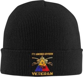 Generic Bonnet en Tricot Ancien Combattant De La 8E Division Blind&eacute;e Am&eacute;ricaine Thermique Bonnets Classique Bonnet Hiver pour Homme Conduite Ski