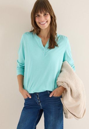 Cecil Tunikashirt Split Neck mit Knopfdetail