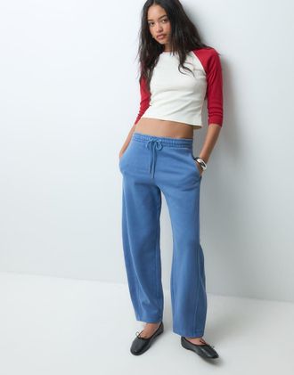 Abercrombie & Fitch Barrel-Leg-Jogginghose in Blau