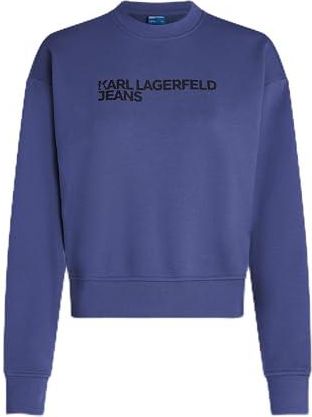 Karl Lagerfeld Karl Lagerfeld Jeans, Femme, Sweat &Agrave; Logo Essential, Coupe R&eacute;guli&egrave;re, Bleu, M