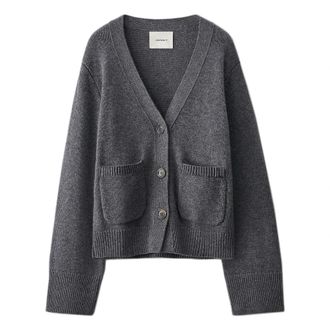 Lisa Yang V-Ausschnitt Cardigan - - Knitwear - Damen - Grau - M