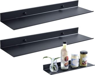 Generic Schwebende Regale, Wandregale - Schlafzimmerregale aus Aluminium, 2 St&uuml;ck, dekoratives Organisationsregal f&uuml;r Zuhause, Studios, Restaurants, Arbeitspl