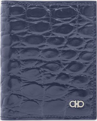 Ferragamo Herren Gancini credit card holder Blau