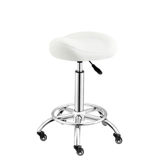 Generic Sattelhocker mit R&auml;dern, drehbarer, Verstellbarer Rollhocker, Sattelstuhl aus PU-Leder, geeignet for Salons und Massagesalons(Color-2)