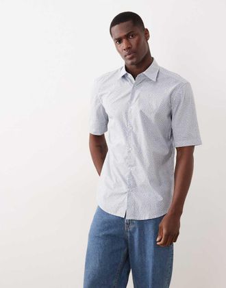 Boss Orange by Hugo Boss Hugo Boss - Chemise boutonn&eacute;e &agrave; manches courtes - Bleu pastel