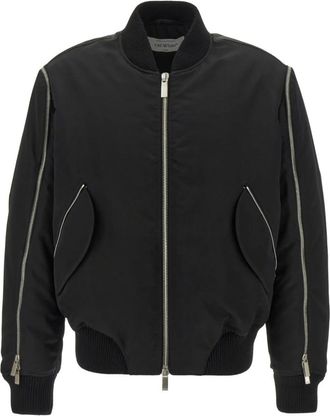 Off-white Homme, Vestes, Noir, Taille: M Arrow Embroidered Zip Bomber Jacket