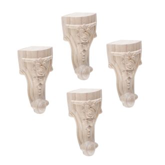 Soimiss LIFKICH 4 Stück Massive Holzsofa Beine Geschnitzte Möbelbeine im Europäischen Stil Stabile Dekorative Sofafüße für Wohnzimmermöbel Wie Sessel Tische S