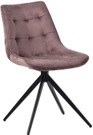 Clp Esszimmerstuhl Merna I K&uuml;chenstuhl gepolstert und schwenkbar I Polsterstuhl mit R&uuml;ckenlehne, Farbe:braun, Material:Samt