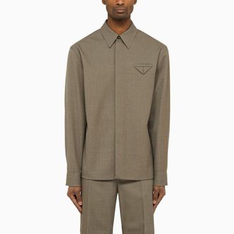 Bottega Veneta Grey wool twill shirt