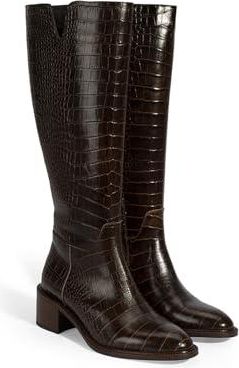 Desa Bottes en Cuir pour Femmes au-Dessus du Genou - Design élégant et Confortable en Cuir véritable pour des Tenues dhiver élégantes | Brun - 38