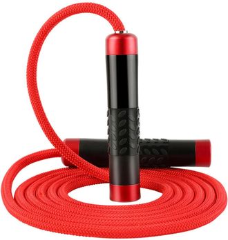 Cabilock Verstellbares Fitness Springseil mit Lager Schweres Trainingsseil für Erwachsene Rutschfeste Aluminiumgriffe Langlebiges Baumwoll springseil für Effek