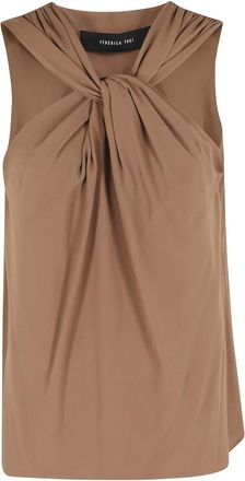 Federica Tosi Femme, Tops, Brun, Taille: 34 FR Top avec crois&eacute;