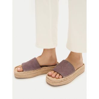 Calvin Klein Pantoletten Calvin Klein Flatf Espa Mule Nub Mg HW0HW02890 Braun
