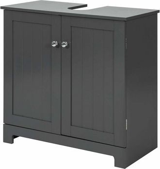 SoBuy BZR18-DG Waschbeckenunterschrank Badschrank Waschtisch Unterschrank Badmöbel dunkelgrau bht ca: 60x60x30cm - Sobuy