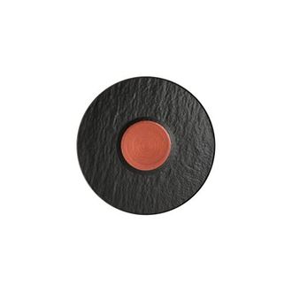 Villeroy & Boch Manufacture Rock Glow Soucoupe pour tasse à moka/expresso, porcelaine premium noire et cuivrée, résiste au lave-vaisselle