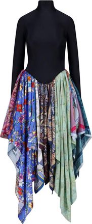 Marine Serre Midikleid Mit Upcyceltem Schal