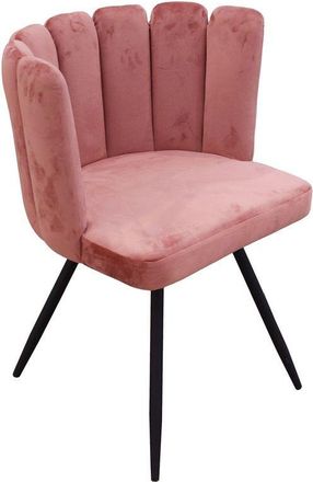 The Home Deco Factory The Home Deco Factory - Chaise Ariel Velours Rose Home Deco Factory