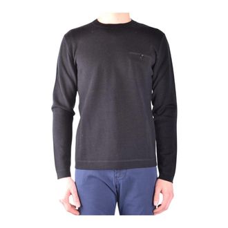 Paolo Pecora Wollstrickware mit langen &Auml;rmeln und Rundhalsausschnitt - - Knitwear - Herren - Schwarzk - M