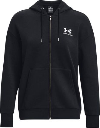 Under Armour Essential Hoodie mit durchgehendem Rei&szlig;verschluss f&uuml;r Damen, Drop-&Auml;rmel (Schwarz)