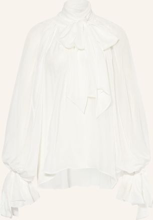 ARAKII Arakii Seidenbluse Mit Schluppe Und R&uuml;schen weiss