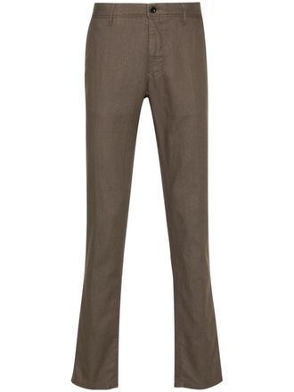 Incotex pantalon &agrave; logo brod&eacute; - Marron