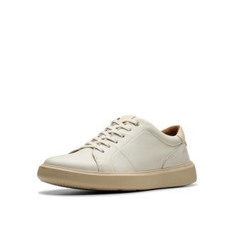 Clarks Herren Brodin Lace Sneaker, Weißes Leder, 40.5 EU Weit