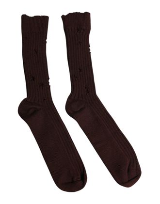 Dolce & Gabbana Unisex Brown Cotton Stretch Over The Calf Socks Blend Clothing