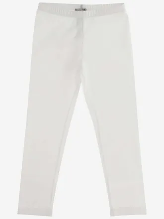Il Gufo Girls Capri Leggings White Cotton Trousers