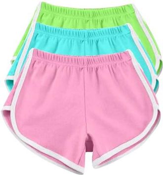 Generic Lot de 3 shorts d&eacute;t&eacute; d&eacute;contract&eacute;s pour femme - Short de course &agrave; pied, yoga, entra&icirc;nement, plage, demi-pantalon 2025, rose, M