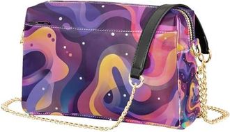 Mnsruu Sacs à bandoulière pour femme, sac à main en cuir graffiti abstrait fluo