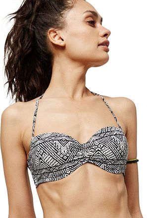 O'Neill Damen Molded Wire Bandeau Top Bademode Bikini, schwarz (Black Aop W/ White), 36C