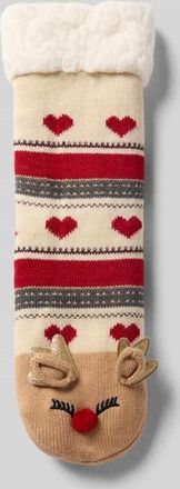 Capelli Socken mit Kunstfellbesatz Modell Norweger Reindeer Home
