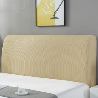 Generic Bett Kopfteil Bezug,Stretchbarer Bettkopfteil Hussen,Kopfteil Abdeckung Bett,Staubdichte Schutzhülle,für Headboard for Bed Rückenschutz(Beige,190cm-21