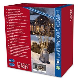Konstsmide 3733-100 LED Lichterkette / für Außen (IP44) / Batteriebetrieben: 4xD 1.5V (exkl.) / 6h-Timer / mit 8 Funktionen, Steuergerät und Memoryfunktion / 240