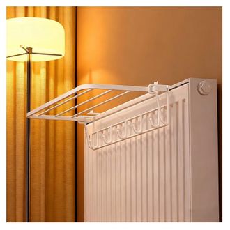 Generic Wäscheständer For Heizkörper, 35-55 Cm, Ohne Bohren, Mit Haken Zur Befestigung An Heizkörpern(White,45CM)