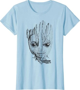 MARVEL Guardians Of The Galaxy Groot Line Art Portrait T-Shirt