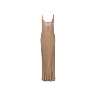 Max Mara Ritmo Lurex Langes Kleid Damen - - Dresses - Damen - Beige - M