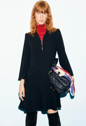 Gerard Darel Robe volant&eacute;e &agrave; zip dor&eacute; - CARLA - Noir