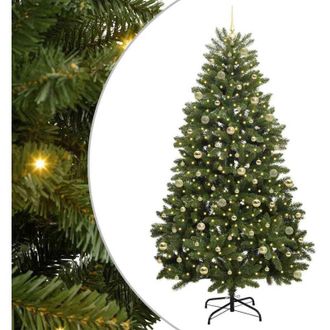 vidaXL K&uuml;nstlicher Weihnachtsbaum Gr&uuml;n 240 cm PVC und Metall vidaXL