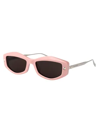 Alexander McQueen Womens Sunglasses Pink-Silver-Grey Metal Pink/silver/grey