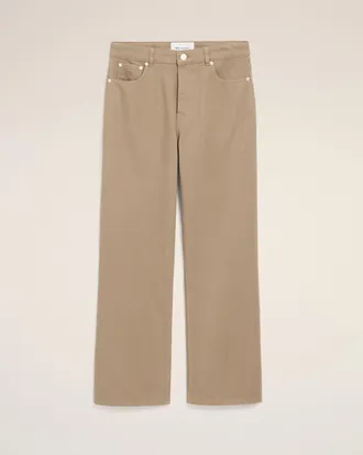 Ami Jean Beige Coupe Large en Coton Beige Taupe - 26 - Homme
